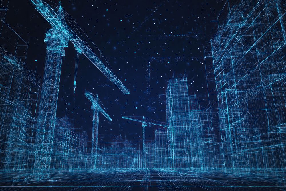 Digital construction site blueprint architecture | Free Photo ...