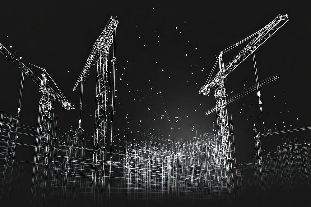 Digital construction site blueprint architectural | Free Photo ...