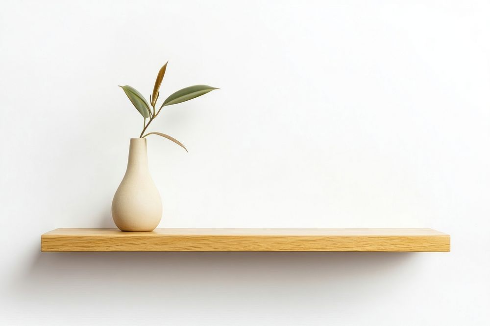 Minimalist vase on wooden shelf | Free Photo - rawpixel
