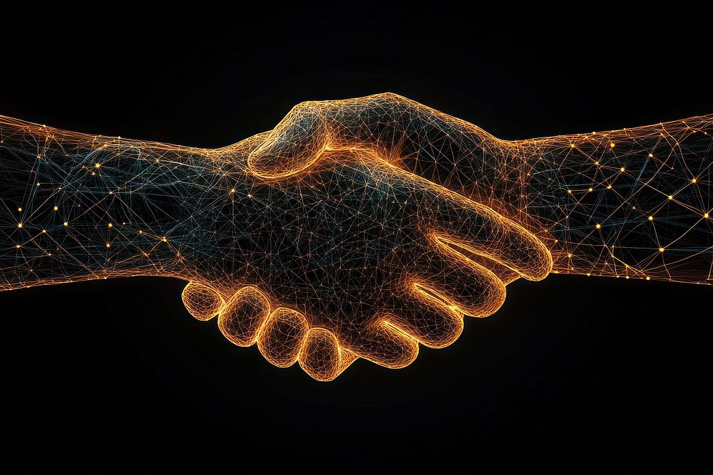 Digital handshake connection network | Free Photo Illustration - rawpixel