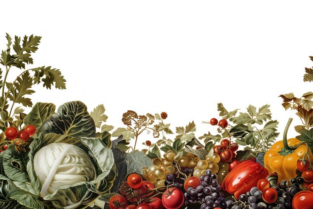 Salads border illustration vegetables produce. | Free Photo ...