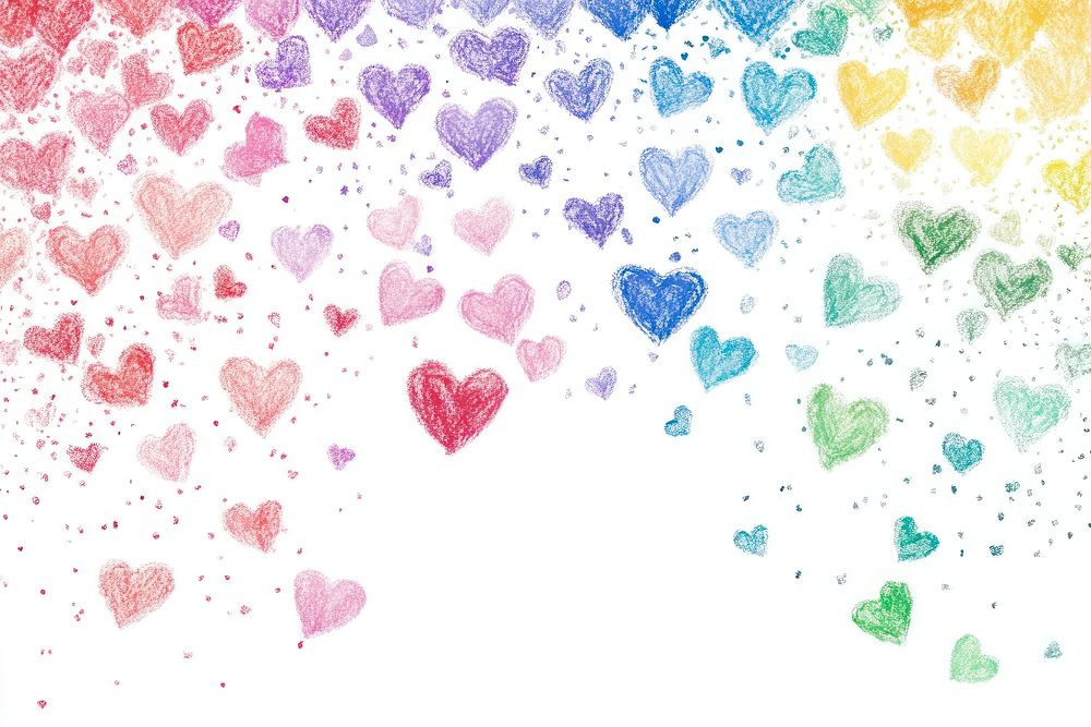 Colorful hand-drawn hearts illustration | Free Photo Illustration ...