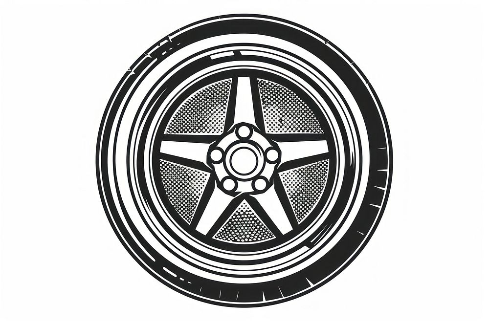 Detailed car wheel illustration | Free Photo Illustration - rawpixel