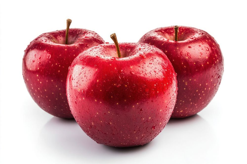 3 red apples produce fruit | Free Photo - rawpixel
