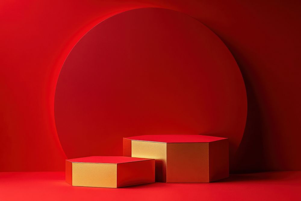Red hexagon podium box. | Free Photo - rawpixel