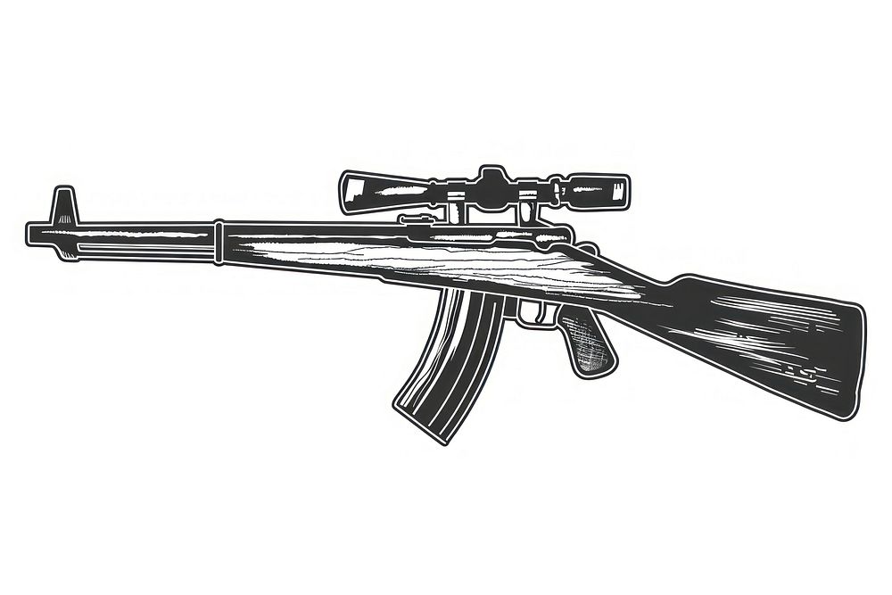Detailed rifle illustration with scope | Free Photo Illustration - rawpixel