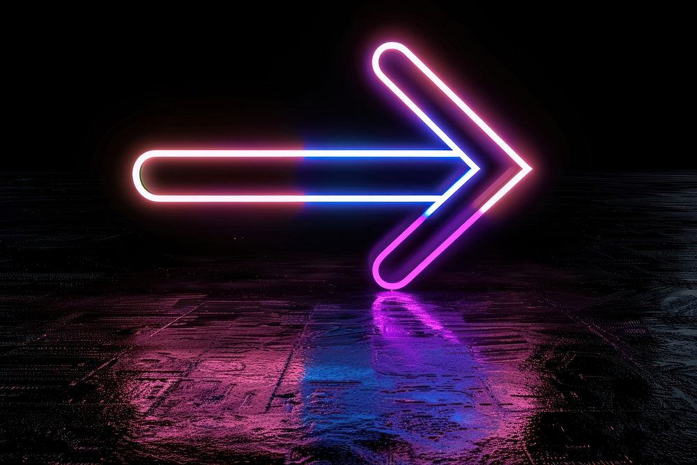3D render neon arrow icon | Free Photo - rawpixel