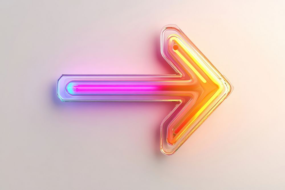 Neon arrow icon symbol light | Free Photo - rawpixel