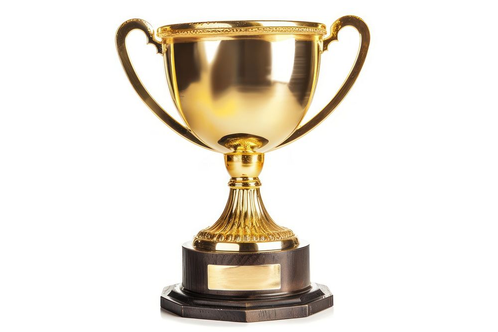 Golden trophy with wooden base | Free Photo - rawpixel