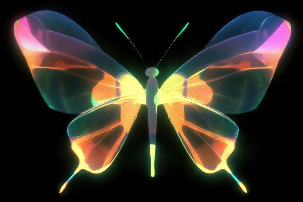 Butterfly neon insect art. | Free Photo Illustration - rawpixel