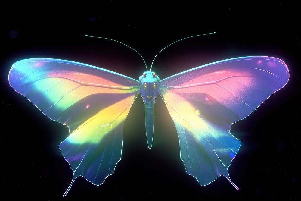 Butterfly fantasy insect neon. | Free Photo Illustration - rawpixel