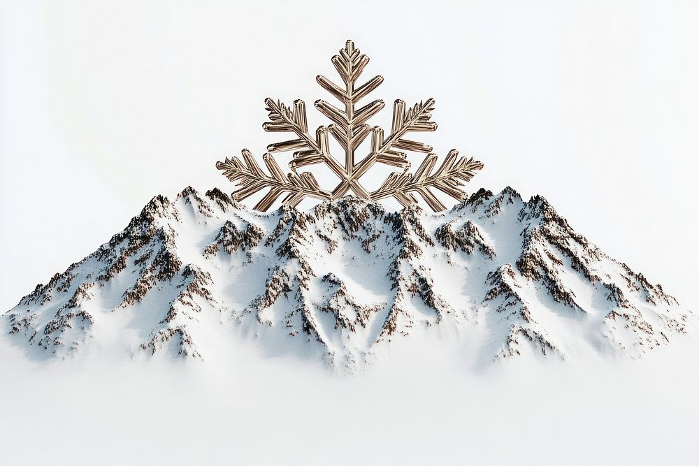 snow mountain border snowflake mountains | Free Photo - rawpixel