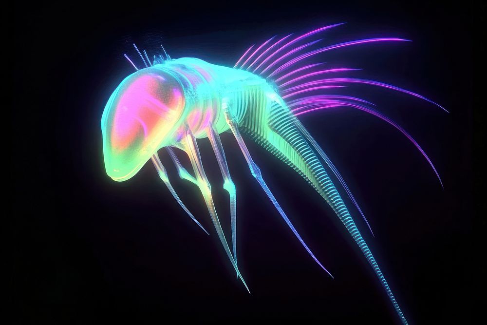 Sci-fi creature fantasy neon bioluminescent. | Free Photo Illustration ... Sci-fi creature fantasy neon bioluminescent. | Free Photo Illustration ...