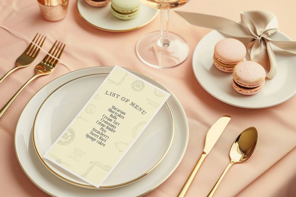 Elegant table setting with macarons | Free Photo - rawpixel