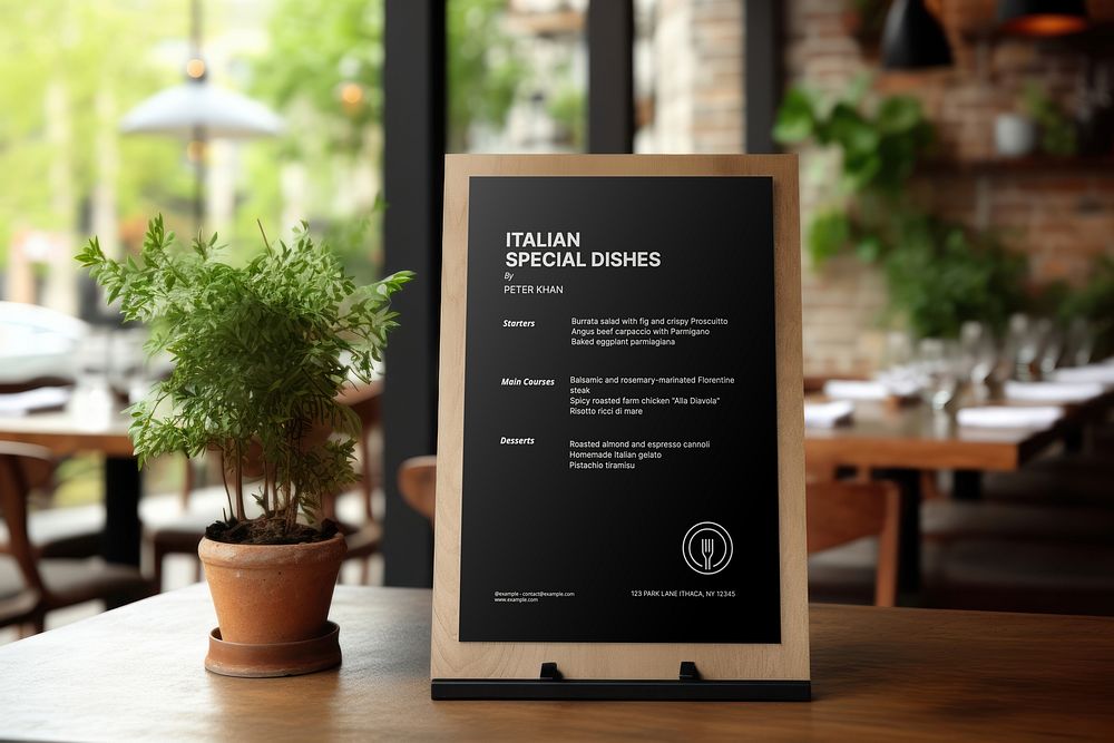 Cafe menu sign mockup psd | Premium PSD Mockup - rawpixel