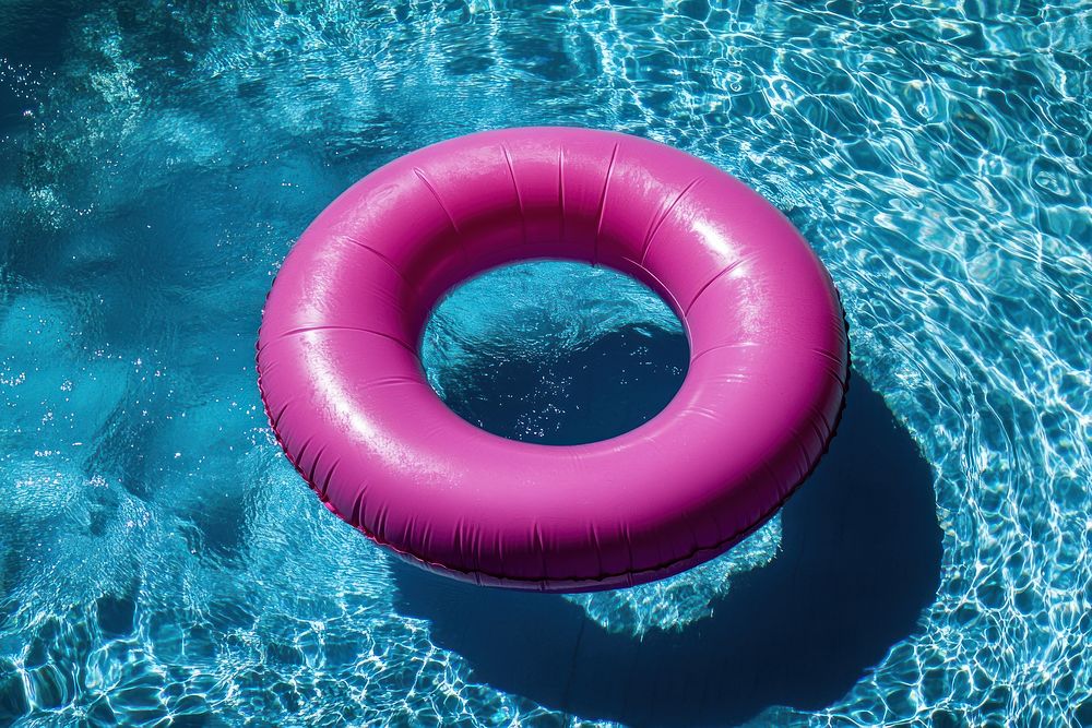 Pink inflatable ring water pool | Free Photo - rawpixel