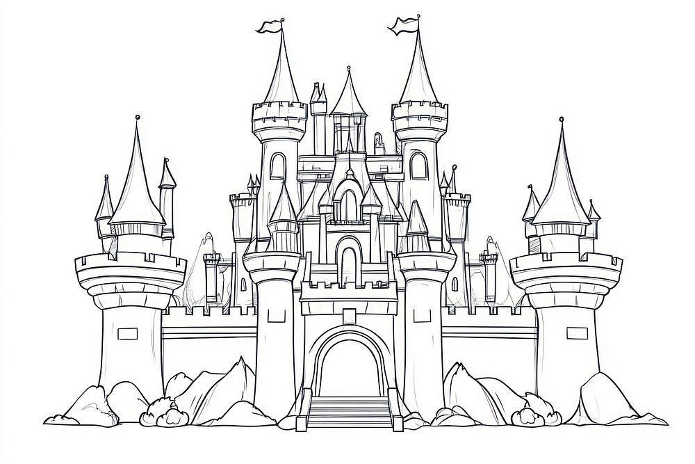 Castle drawing architecture illustration. | Free Photo - rawpixel