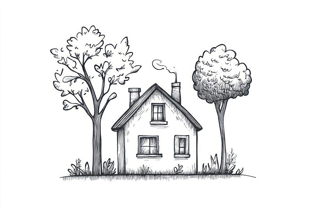 Little house drawing illustration sketch. | Free Photo - rawpixel