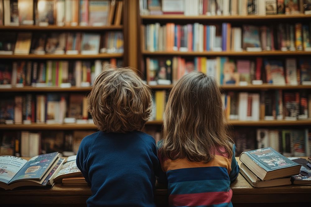 Children reading in cozy library | Free Photo - rawpixel