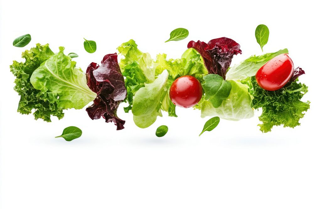 Salads border vegetables floating lettuce | Free Photo - rawpixel