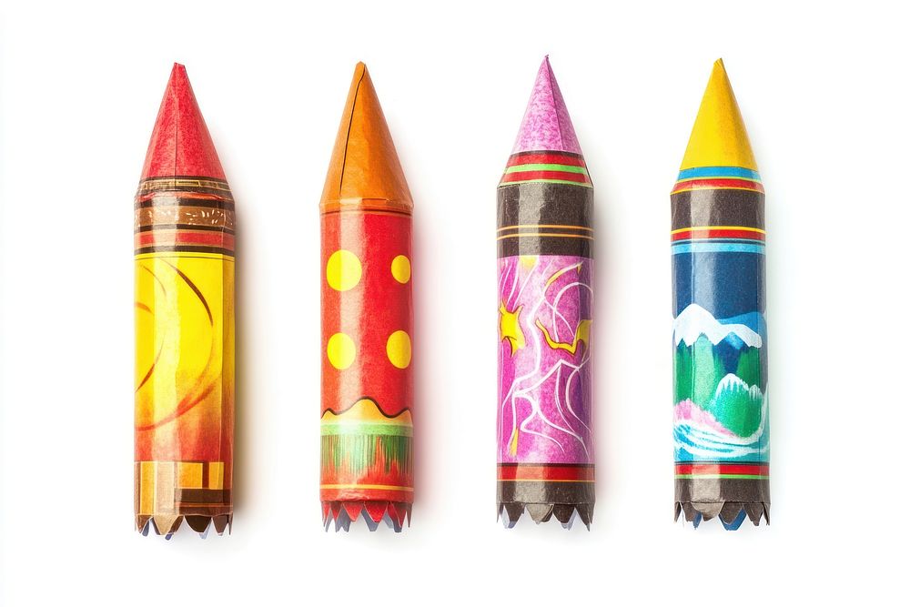 Real firework rockets paper crayons | Free Photo - rawpixel