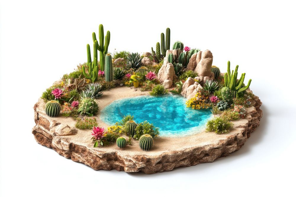 Real flat floating island cactus | Free Photo - rawpixel