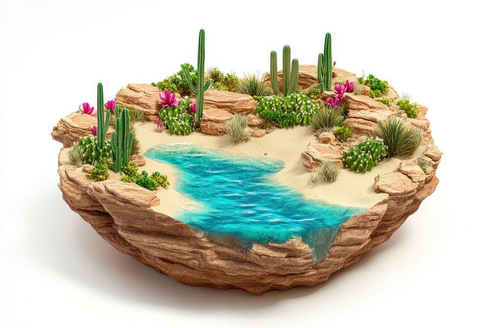 Real flat floating island cactus | Free Photo - rawpixel