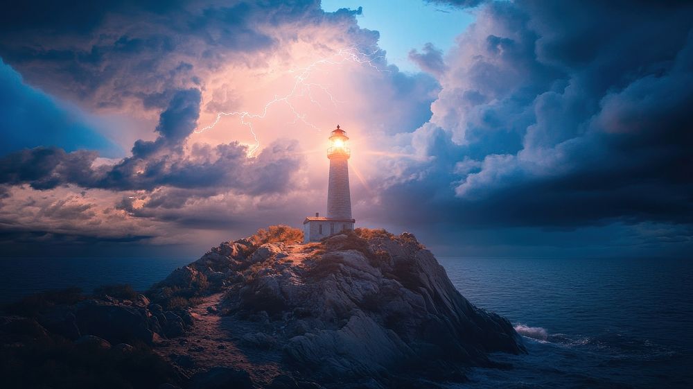 Tall light house lighthouse lightning | Free Photo - rawpixel