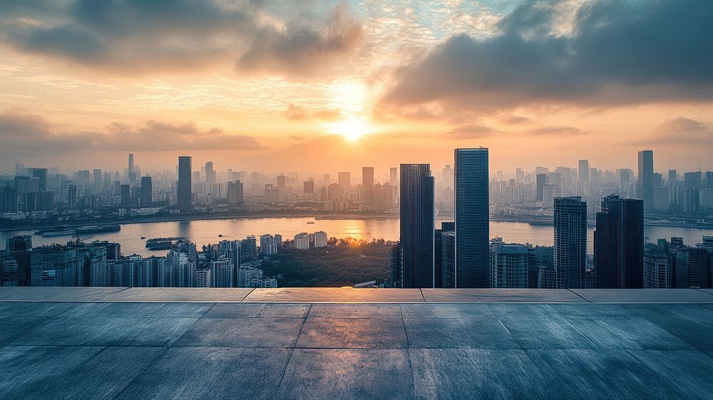 Concrete roof top cityscape sky | Free Photo - rawpixel