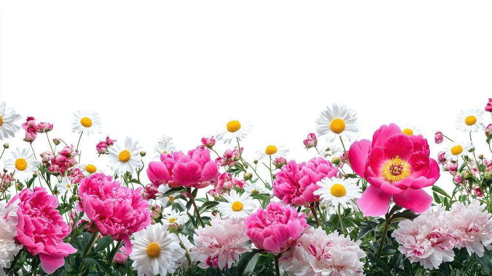 Peonies daisies daisy peony. | Free Photo - rawpixel