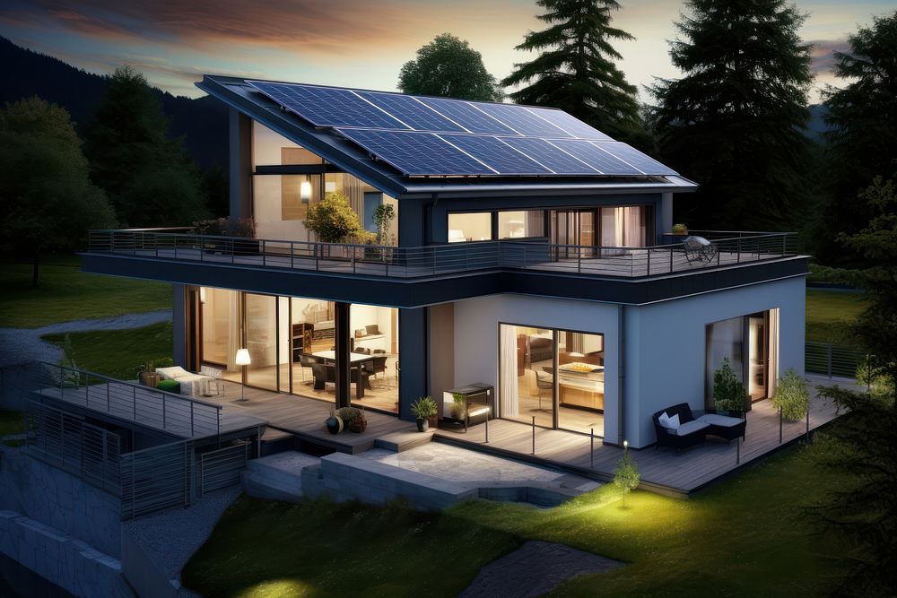 Solar panels house architecture building. | Free Photo - rawpixel