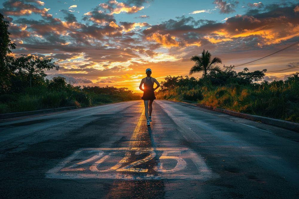 Runner running jogging sunset path. | Free Photo - rawpixel