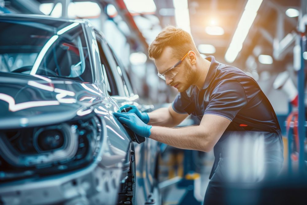 Factory car manufacturing worker automobile | Free Photo - rawpixel