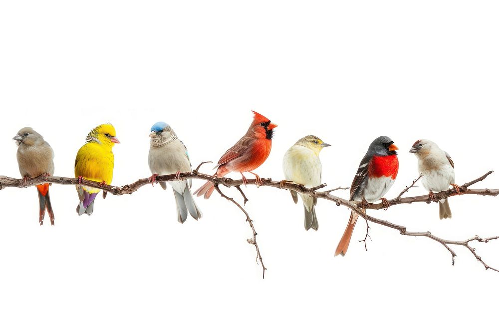 Flock 8 birds diversity cardinal | Free Photo - rawpixel