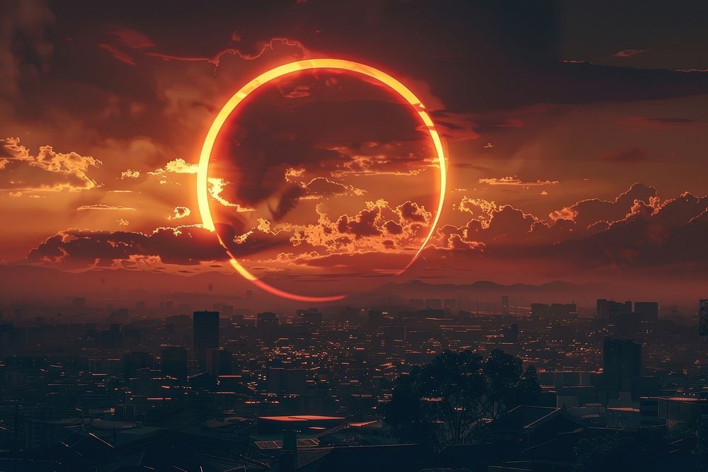 Eclipes sun eclipse urban city. | Free Photo - rawpixel