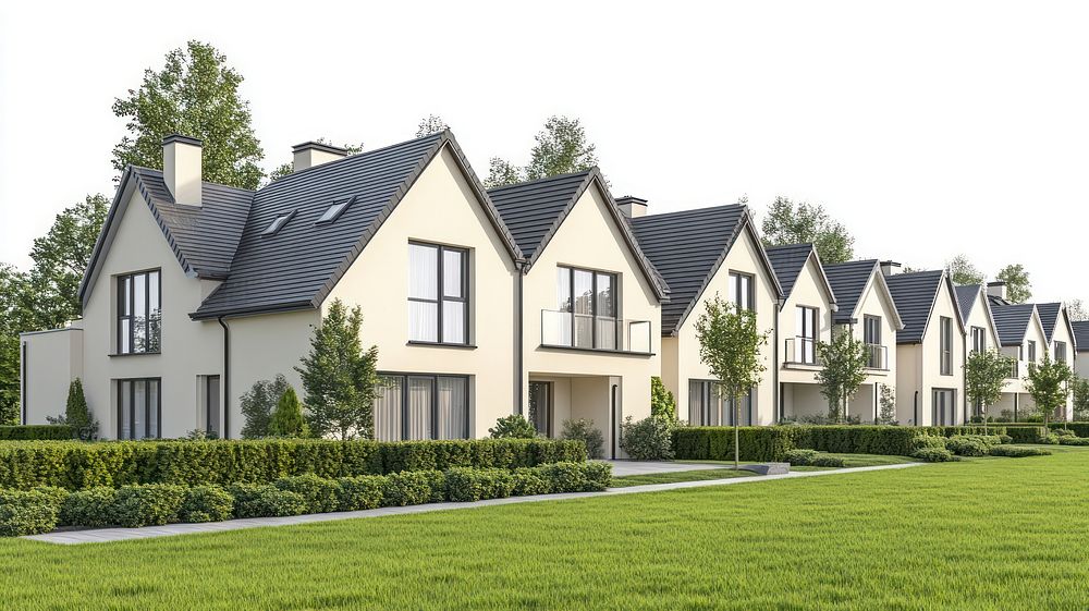 Contemporary suburb houses architecture homes | Free Photo - rawpixel
