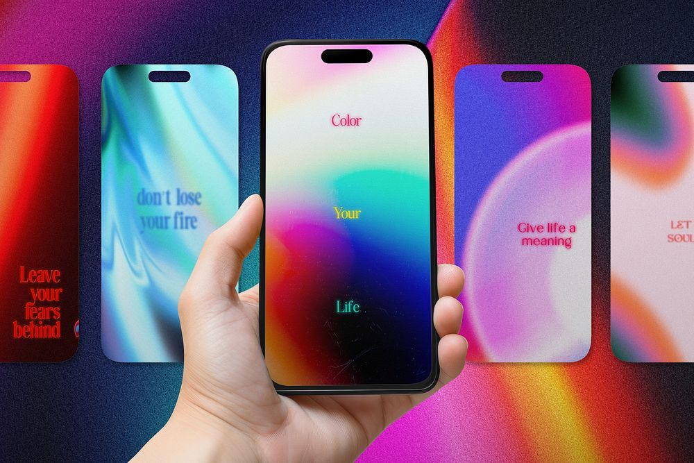 Vibrant screen phone UI design | Free Photo - rawpixel