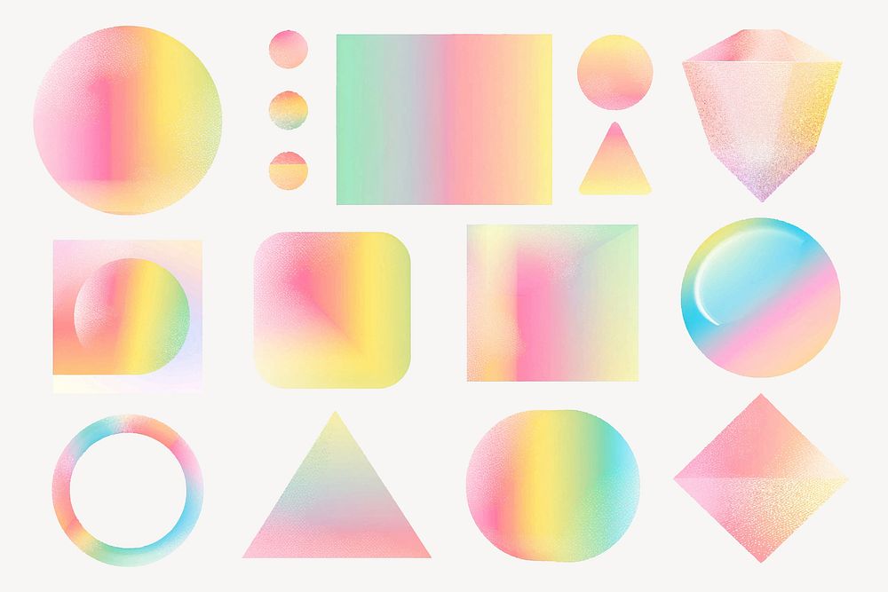 Geometric shape gradient set | Free Photo - rawpixel