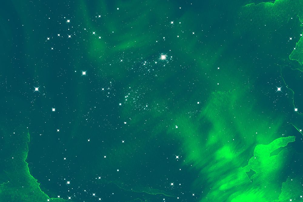 Ethereal cosmic green night sky | Free Photo - rawpixel
