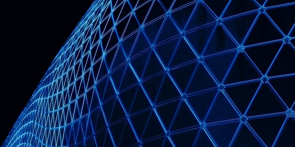 Futuristic blue grid pattern | Free Photo Illustration - rawpixel