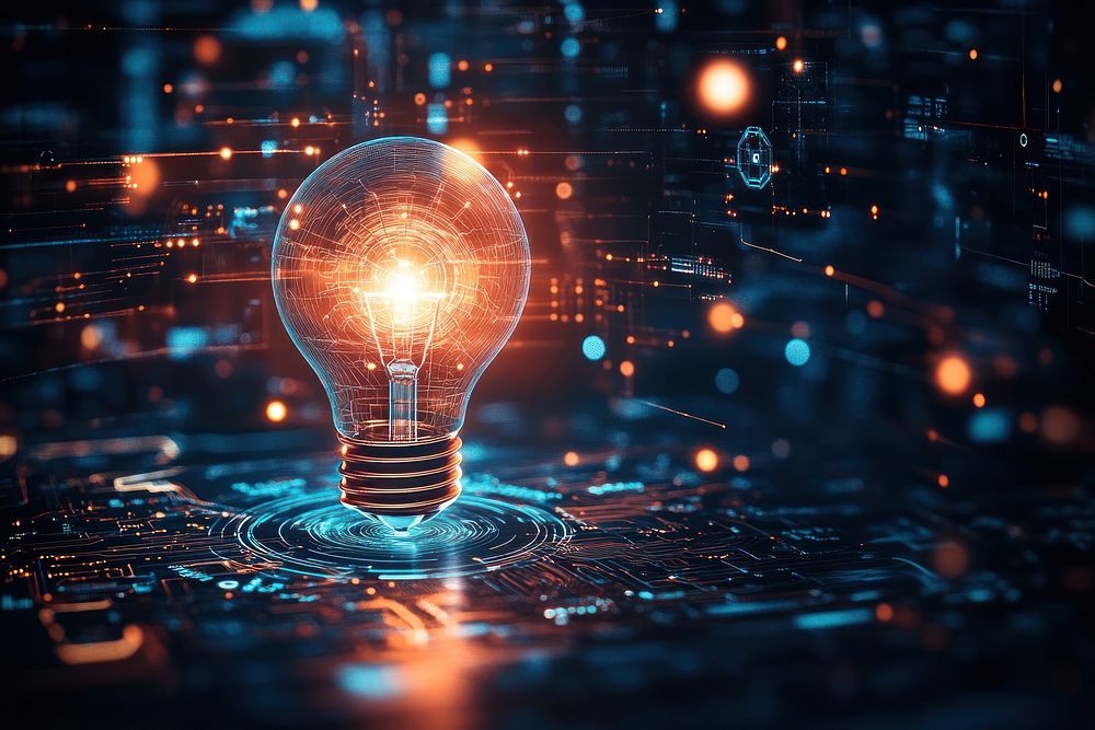 Abstract light bulb center glowing | Free Photo - rawpixel