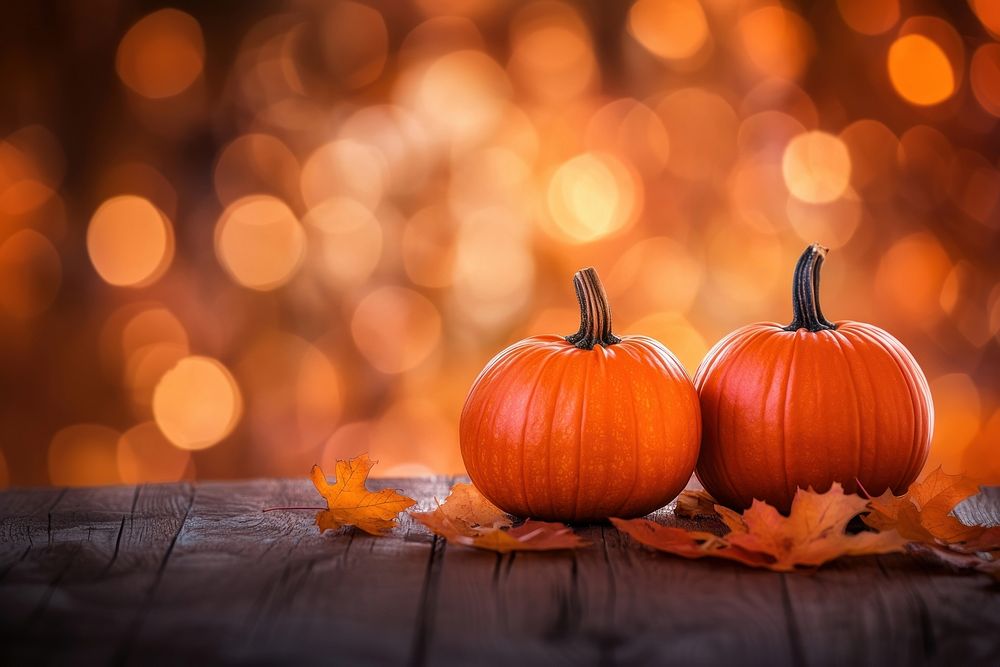 Orange pumpkins background autumn wooden. | Free Photo - rawpixel
