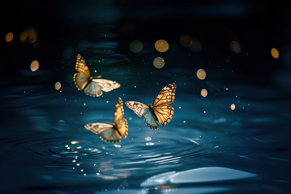 Butterflies flying over water surface | Free Photo - rawpixel