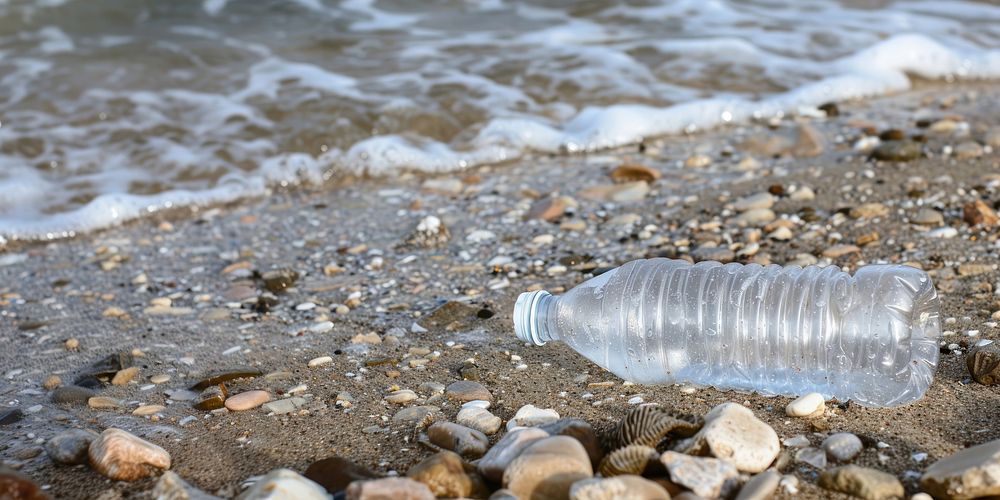 Plastic water bottle beach ocean | Free Photo - rawpixel
