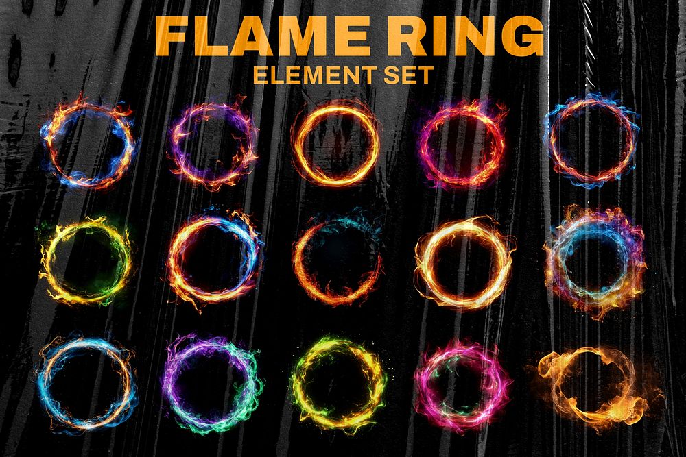 Flame ring design element set | Free Photo - rawpixel