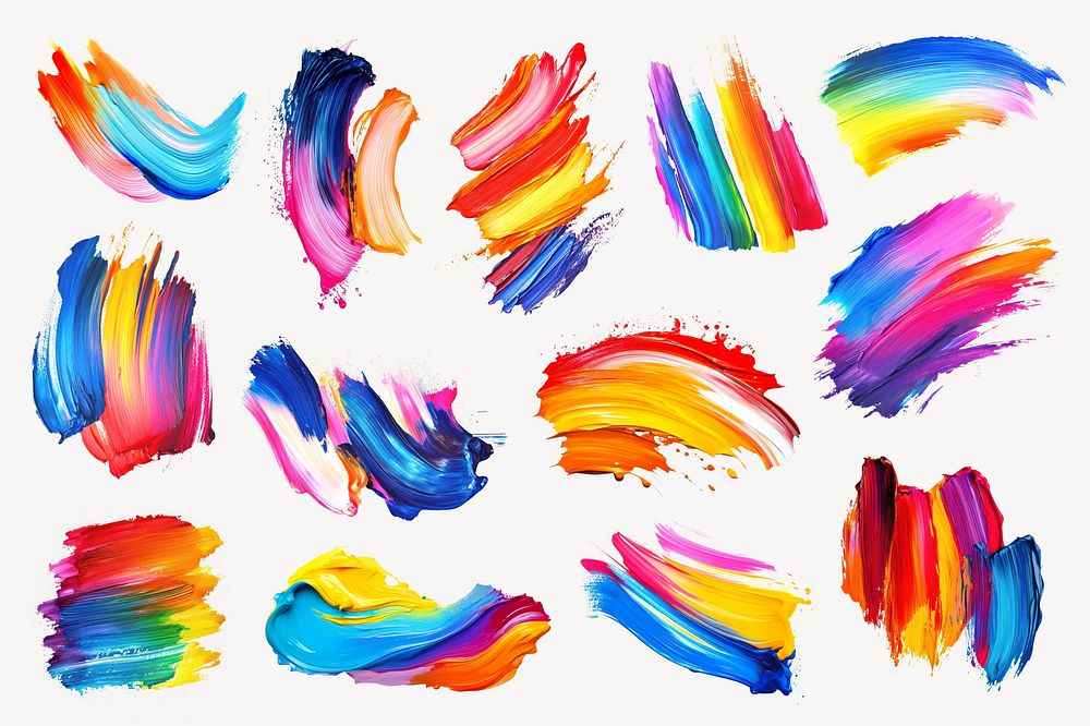 Rainbow paint brush stroke design | Free Photo - rawpixel