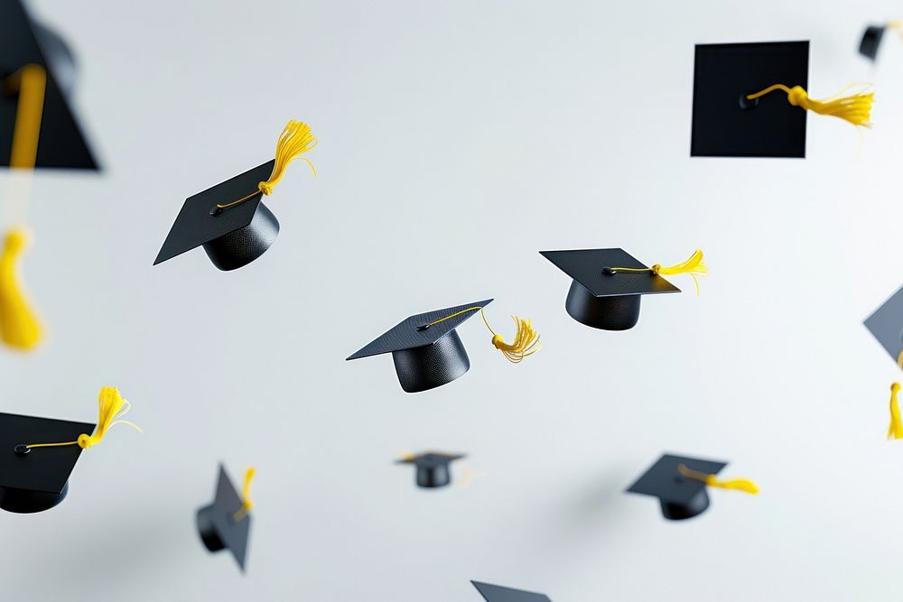 Graduation caps flying celebration | Free Photo - rawpixel
