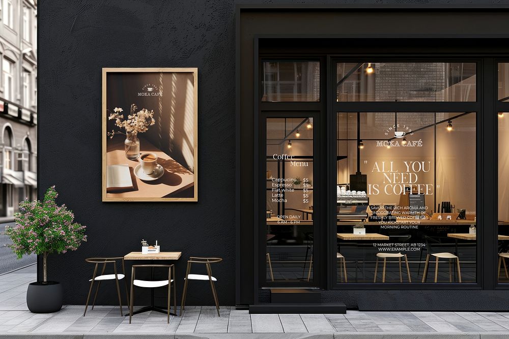 Modern coffee shop storefront mockup | Premium PSD Mockup - rawpixel