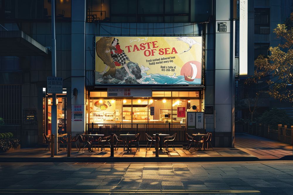 restaurant storefront sign mockup psd | Premium PSD Mockup - rawpixel