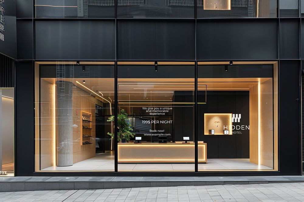 Modern hotel front glass window | Free Photo - rawpixel